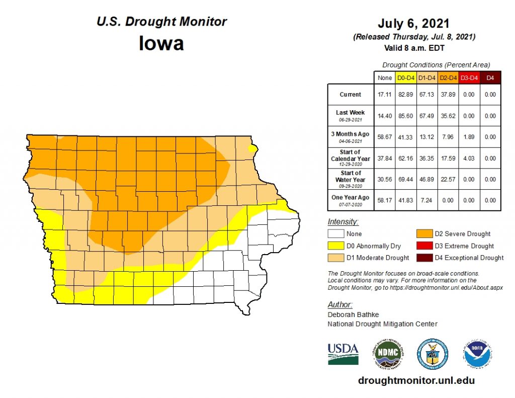Not much change for Iowa on latest Drought Monitor | Iowa Agribusiness ...