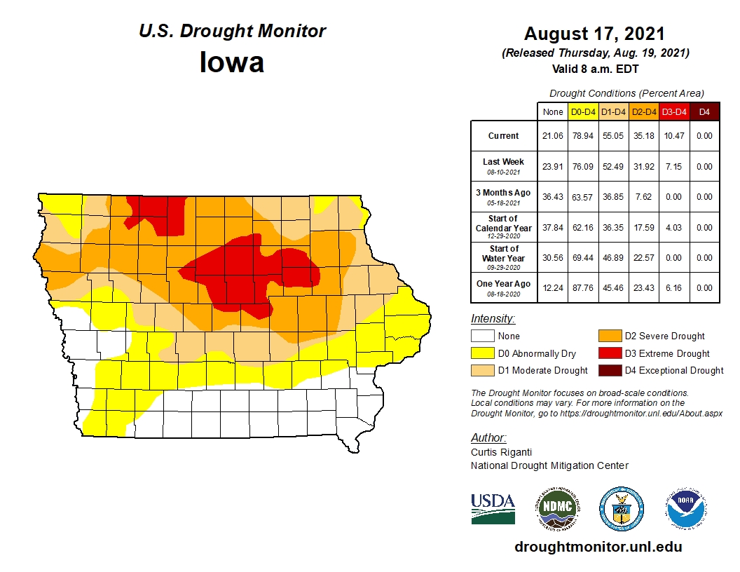 Drought expansion seen again in Iowa | Iowa Agribusiness Network