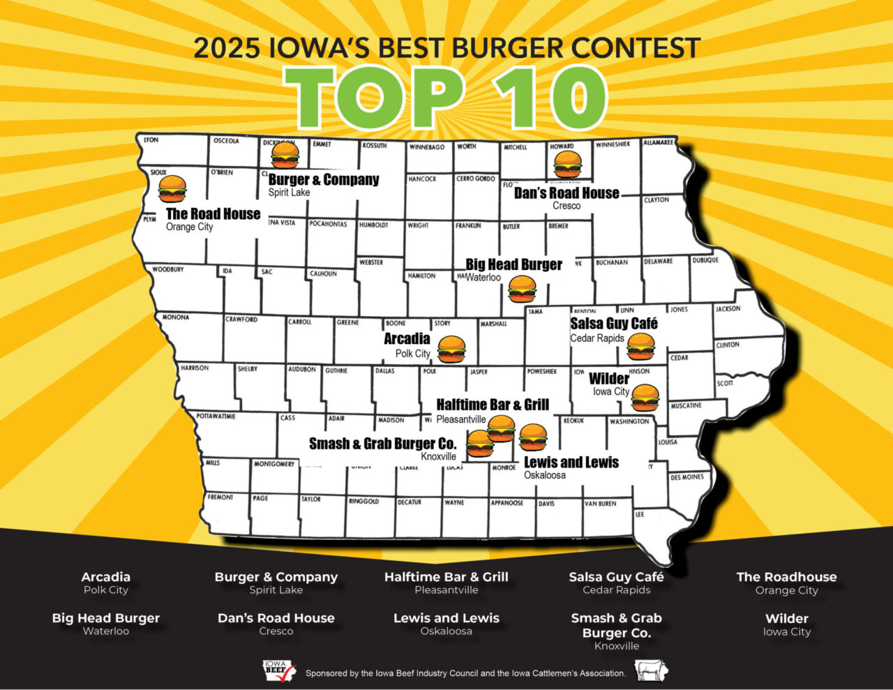 Iowa’s Best Burger top 10 finalists announced | Iowa Agribusiness Radio ...